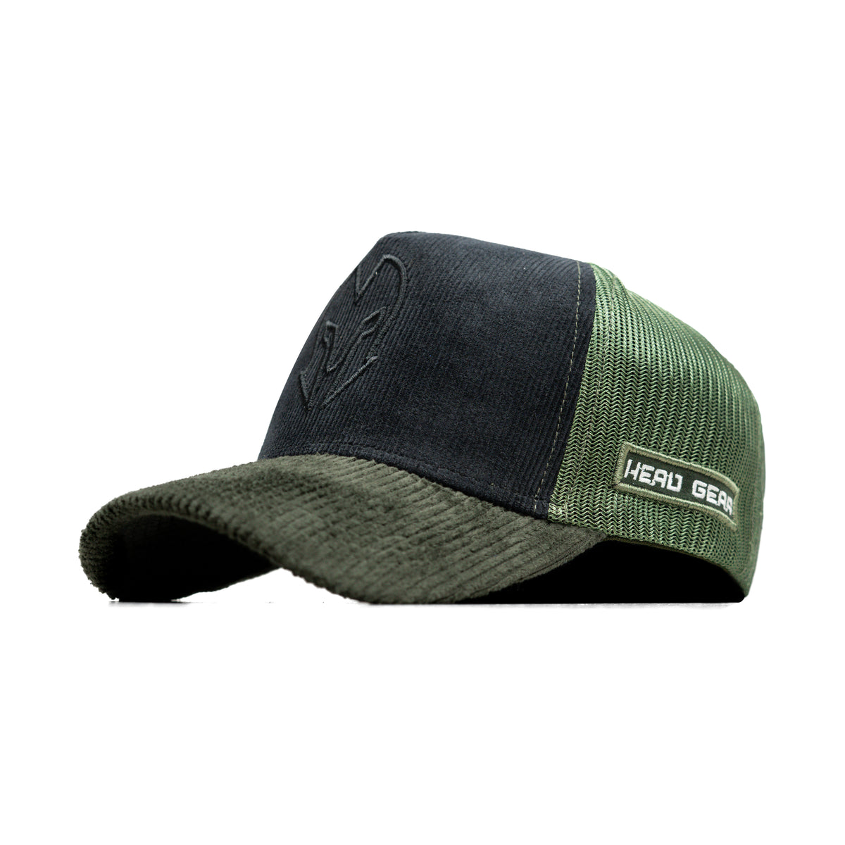 HEAD GEAR BLACK AND OLIVE DUAL TONE TRUCKER CAP – Head Gear
