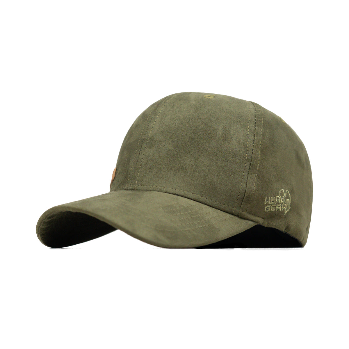 HEAD GEAR OLIVE STRUCTURED LEATHER PATCH FITTED CAP – Head Gear